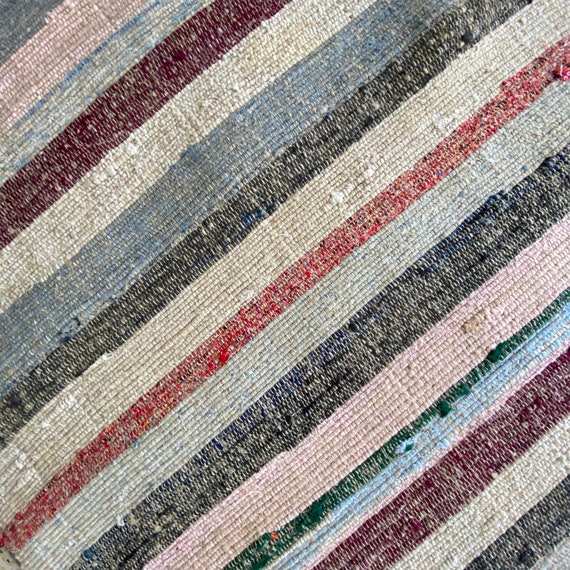 DAMAGED Vintage Rag Rug Vintage Stair runner European hand | Etsy