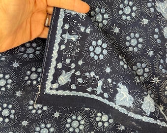 Fichu Resist Dyed Indigo Blue Fichu Scarf Antique French Fichu Vintage ...
