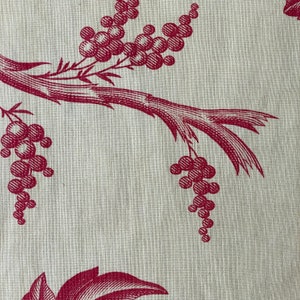 Floral Arborescent Botanical Antique French Fabric Printed Linen Cotton ...