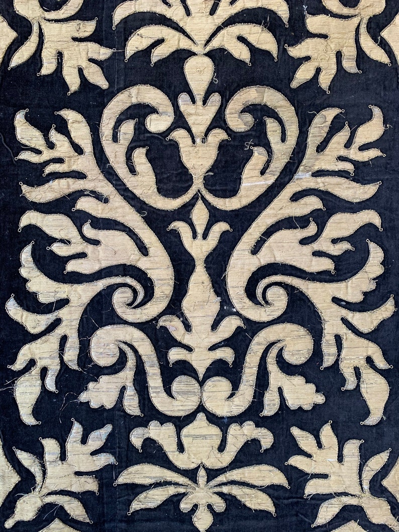 Antique Portuguese 18th Century Brocade Applique Metallic Embroidery ...