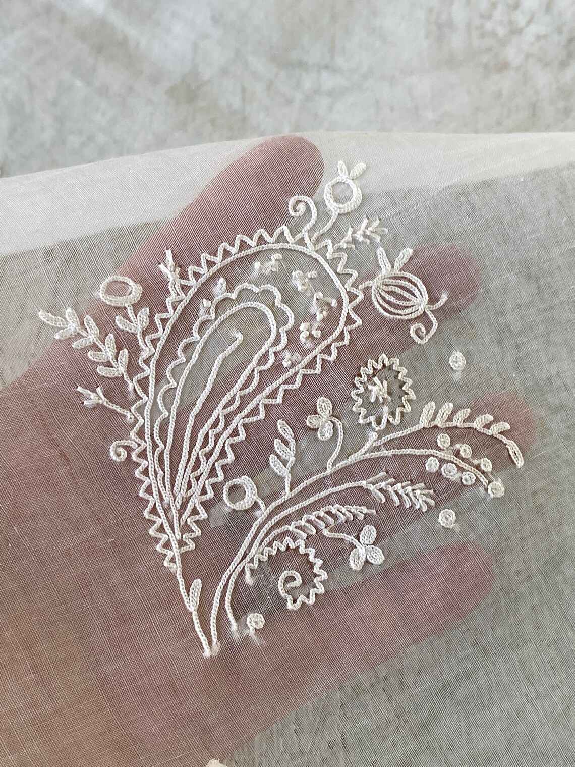 French Antique Voile Lace Embroidery Embroidered Sample Page - Etsy