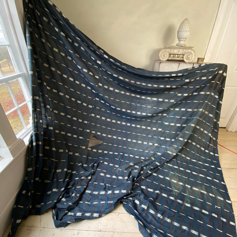 MASSIVE Beautiful Ikat Antique French Blue Curtain Indigo Hand - Etsy