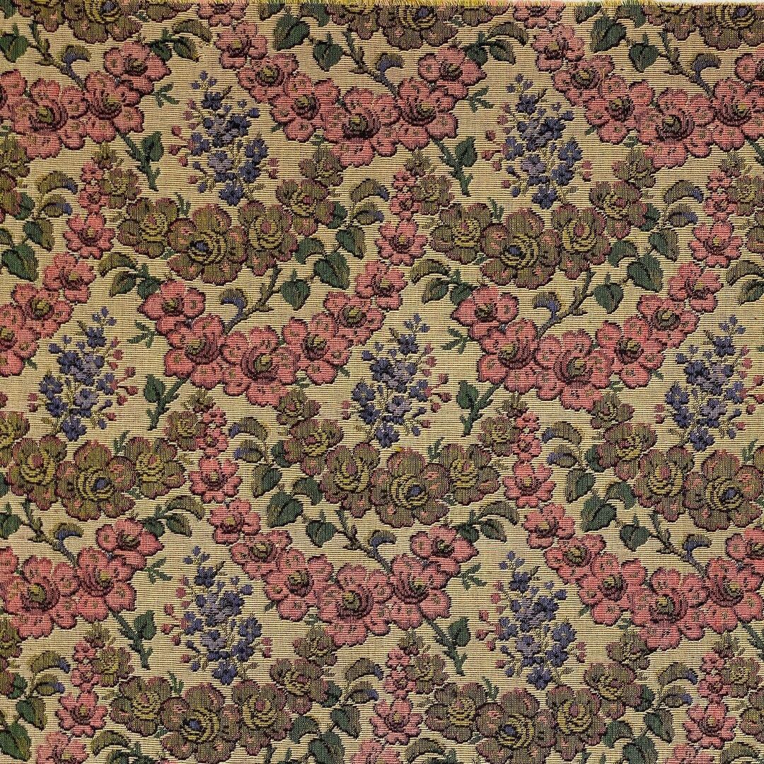 Antique 1920's Brocade Jacquard Fabric Sample UNUSED Vintage Upholstery ...