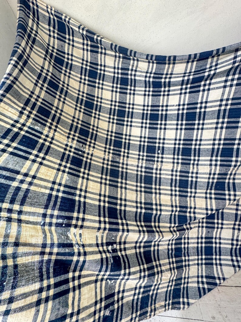 86x75 Antique Blanket Handwoven Homespun American Indigo Blue Throw ...