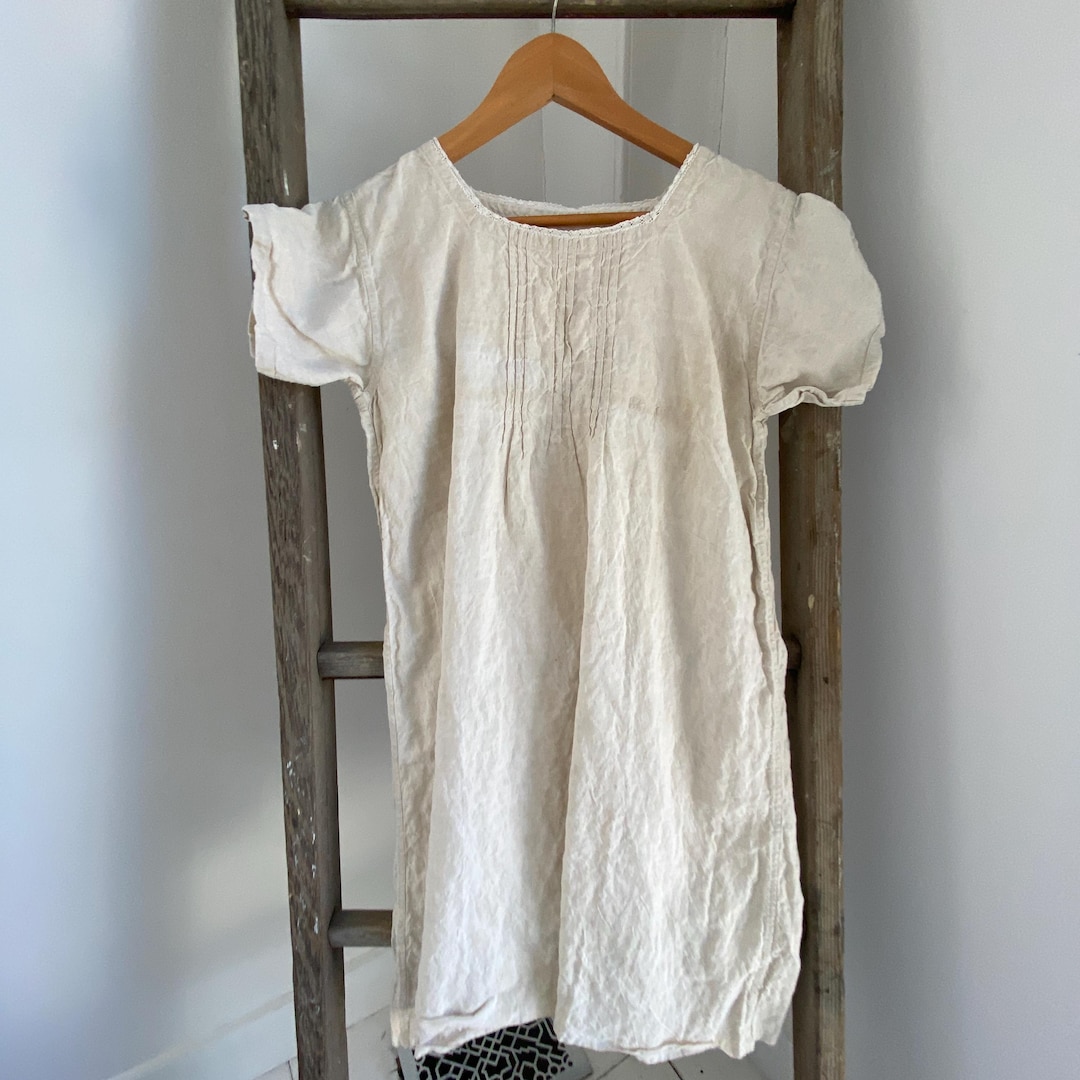 HB Monogram Antique French Chemise Linen Night Shirt Primitive ...