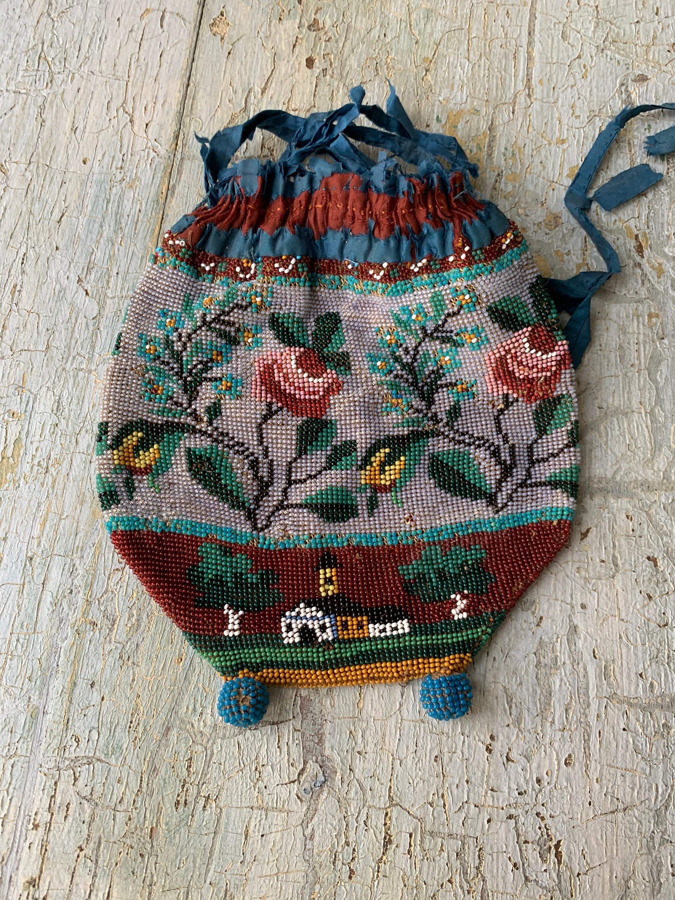 Microbead Micro Bead Purse Bag Pouch Antique French | Etsy