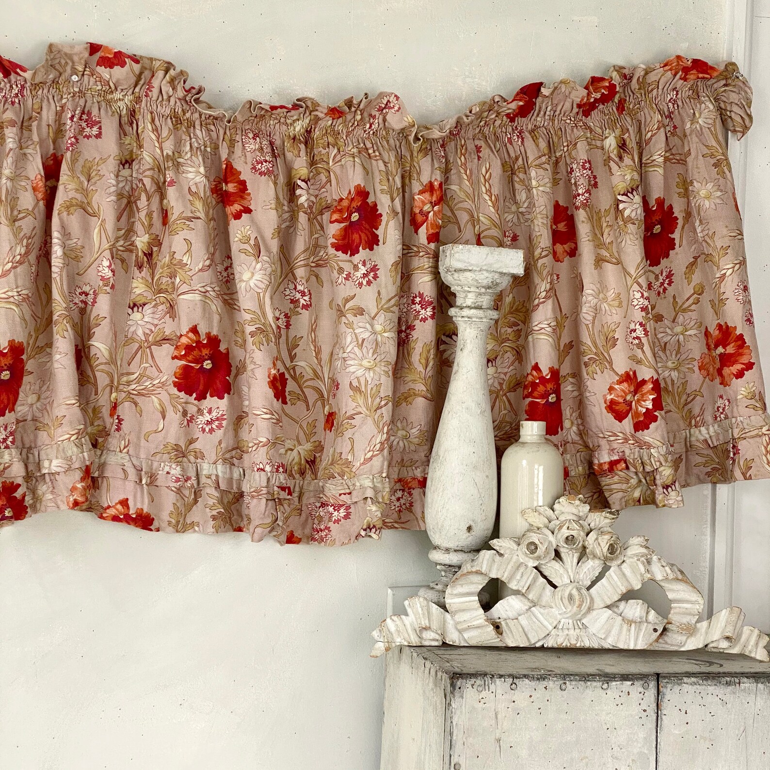 C 1900 Antique Valance Twill Weave French Fabric Old Material - Etsy