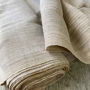 Organic Hemp Homespun Antique Linen Striated Striped Material Fabric ...