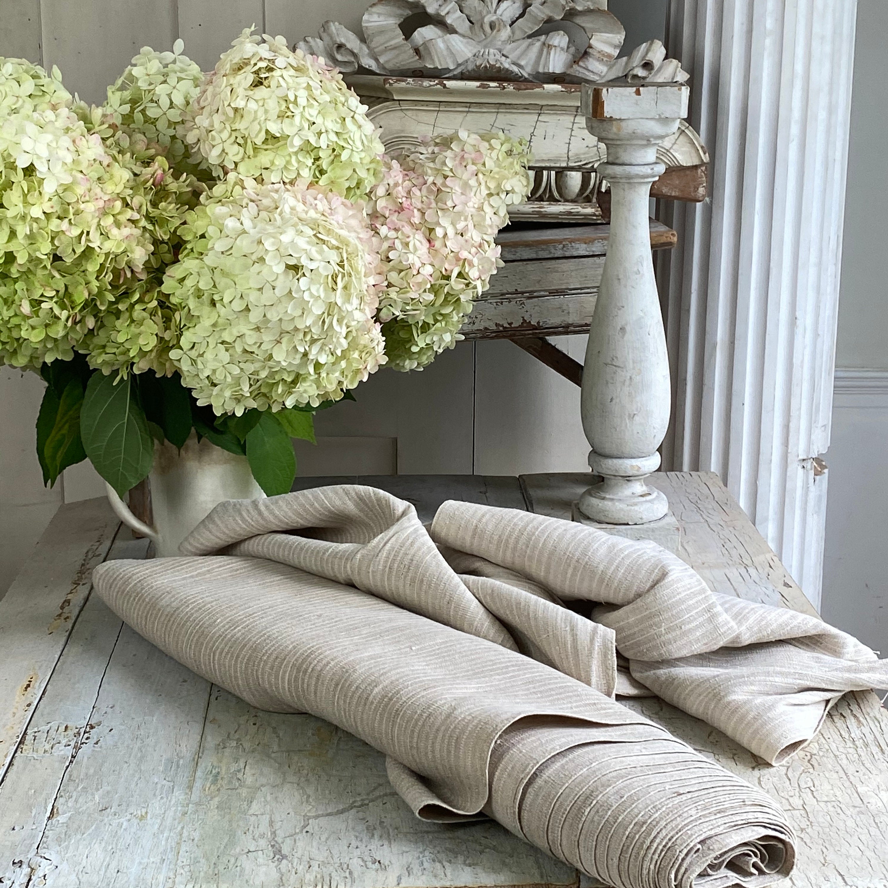 Organic Hemp Homespun Antique Linen Striated Striped Material - Etsy