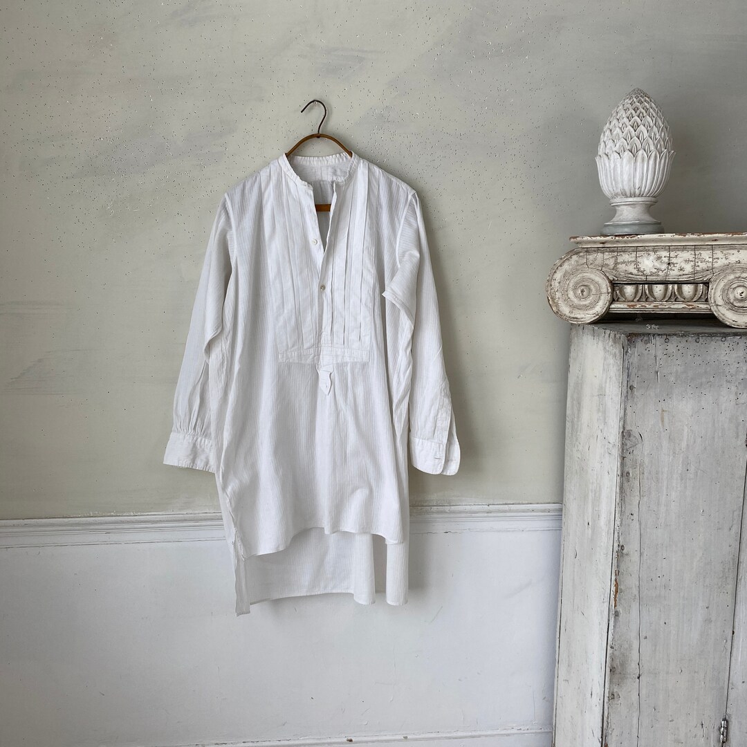 C 1910 French Antique White Cotton Blouse Shirt Vintage Clothing ...