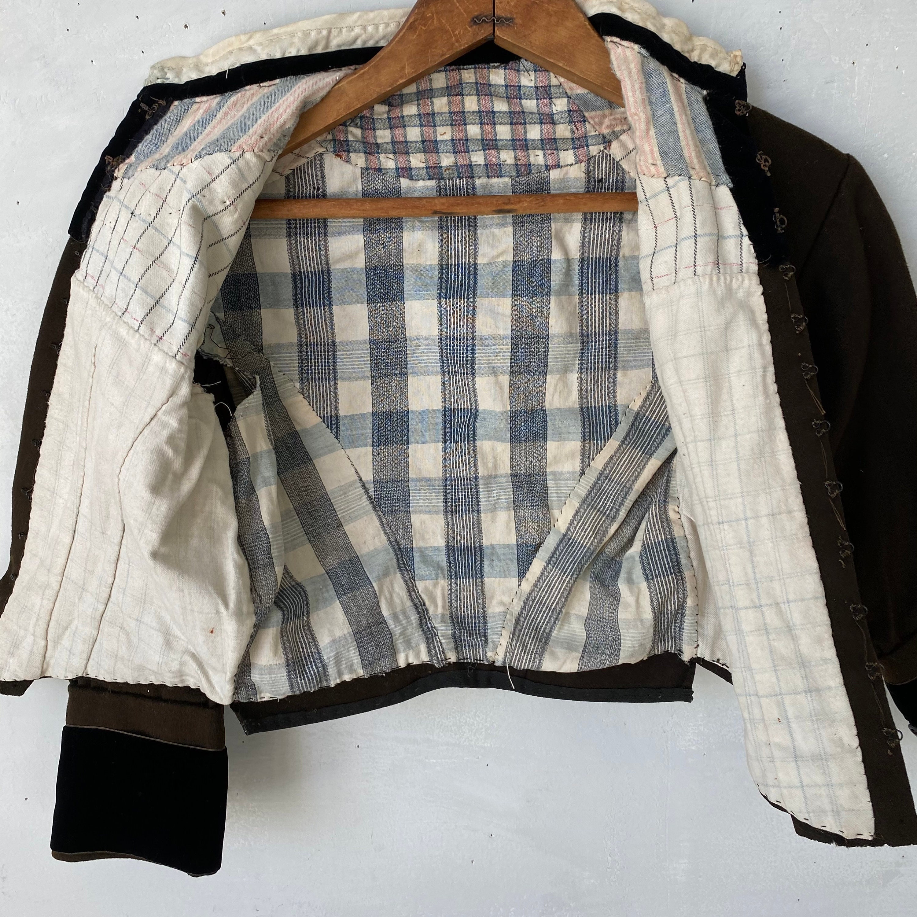 Fabulous Lined Bodice Wool Bodice 1890 Brown Woven Bodice French ...