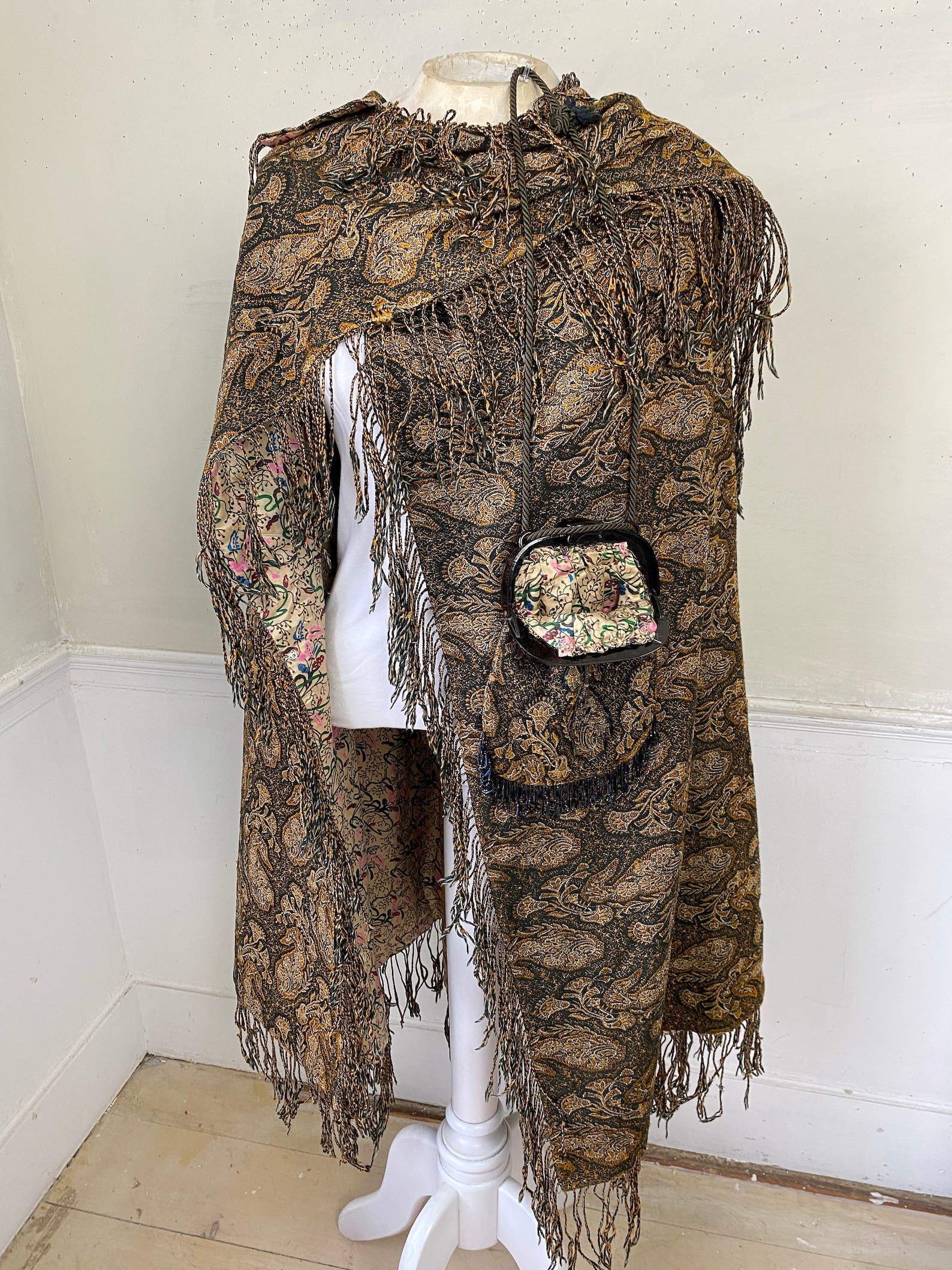 Vintage Cape and Bag Matching Set 1930s French Cloak Paisley - Etsy