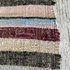 DAMAGED Vintage Rag Rug Vintage Stair Runner European Hand Woven ...