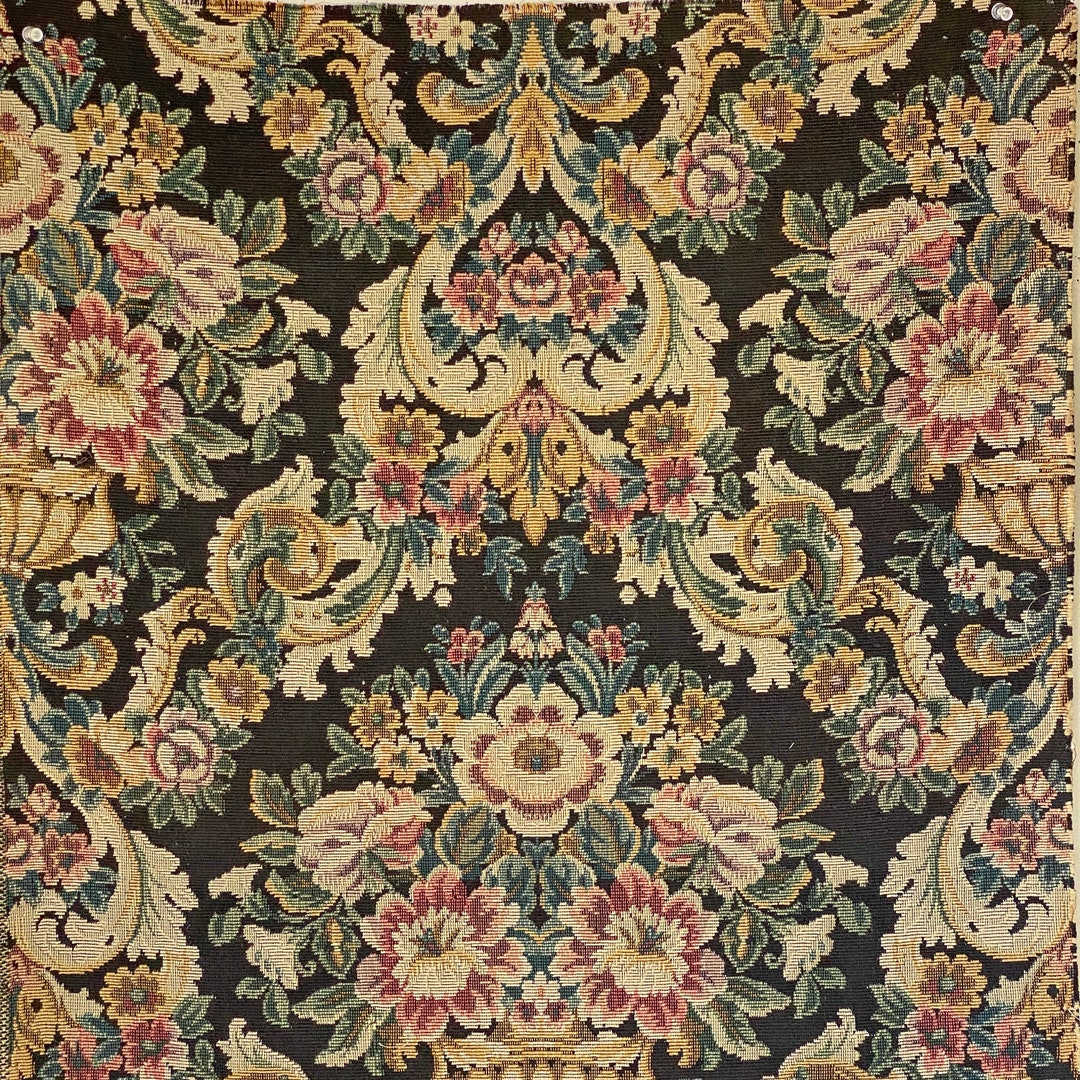 1926 French Jacquard Fabric Sample UNUSED Vintage Upholstery Tapestry ...