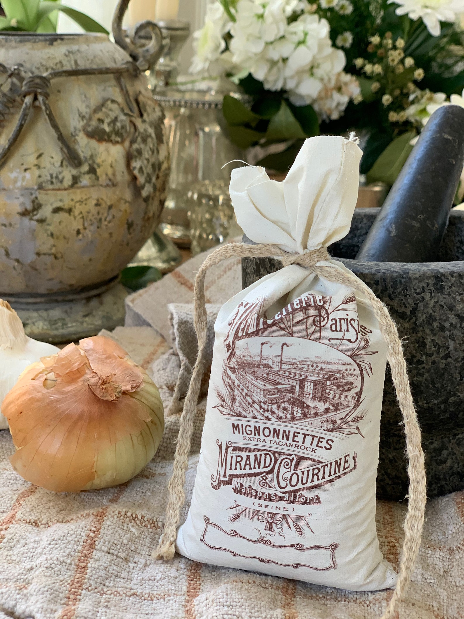 Antique Pasta Bag French linen cloth Factory sack c1910 sachet | Etsy