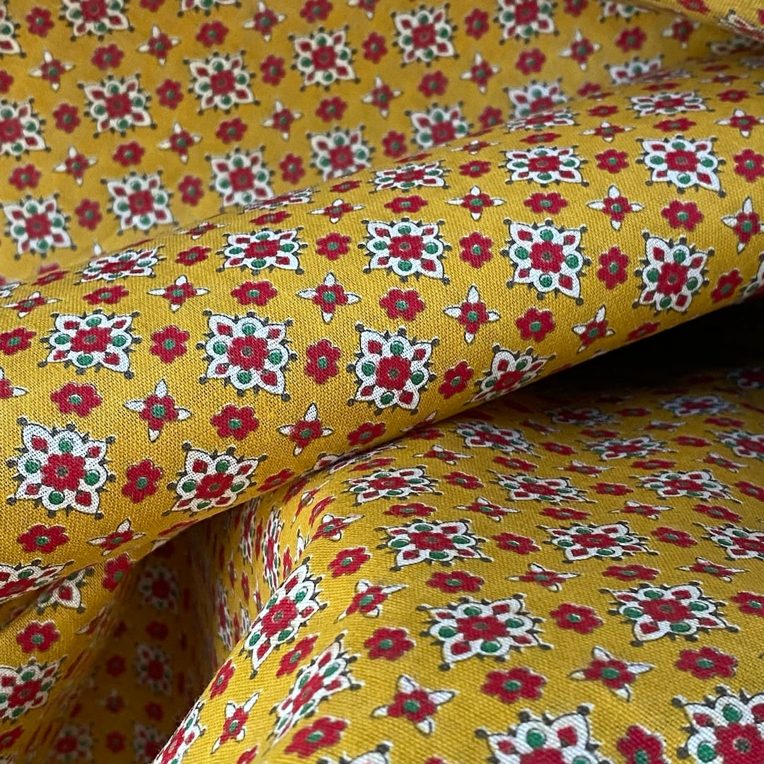 Vintage Foulard Foulards Design French Fabric Material Provencal Colors ...