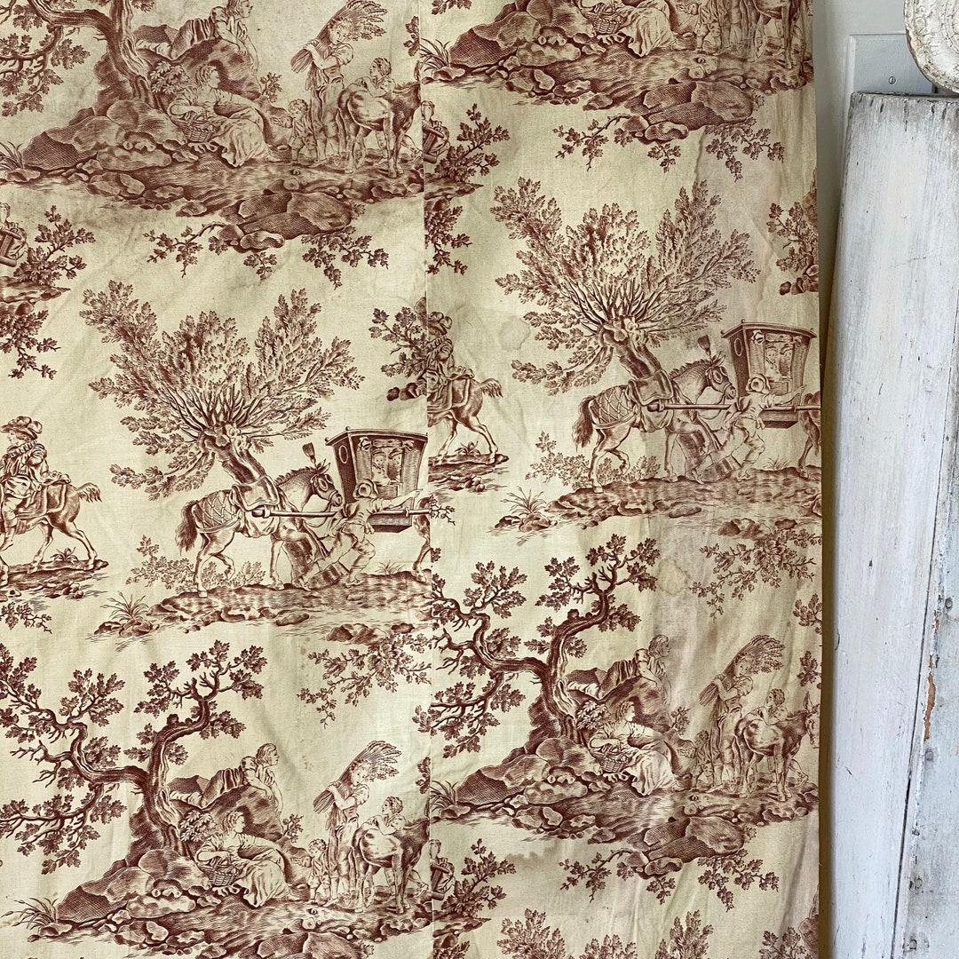 Antique French Daybed Cover Bed Ruffle Toile "l'escarpolette" the Swing ...