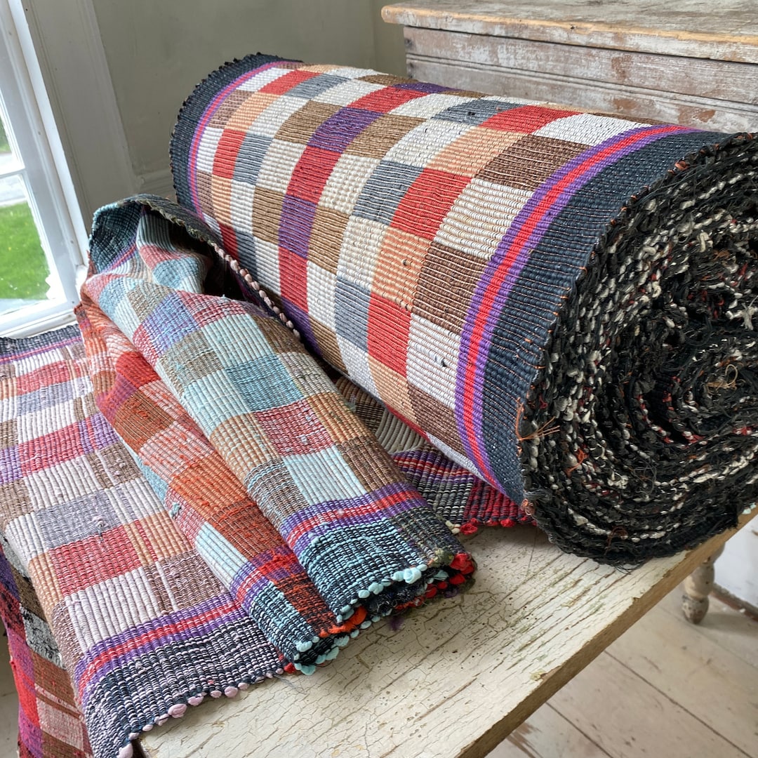 PER 1 YARD Vintage Rag Rug Stair Hall Table Runner European Carpet Rug ...