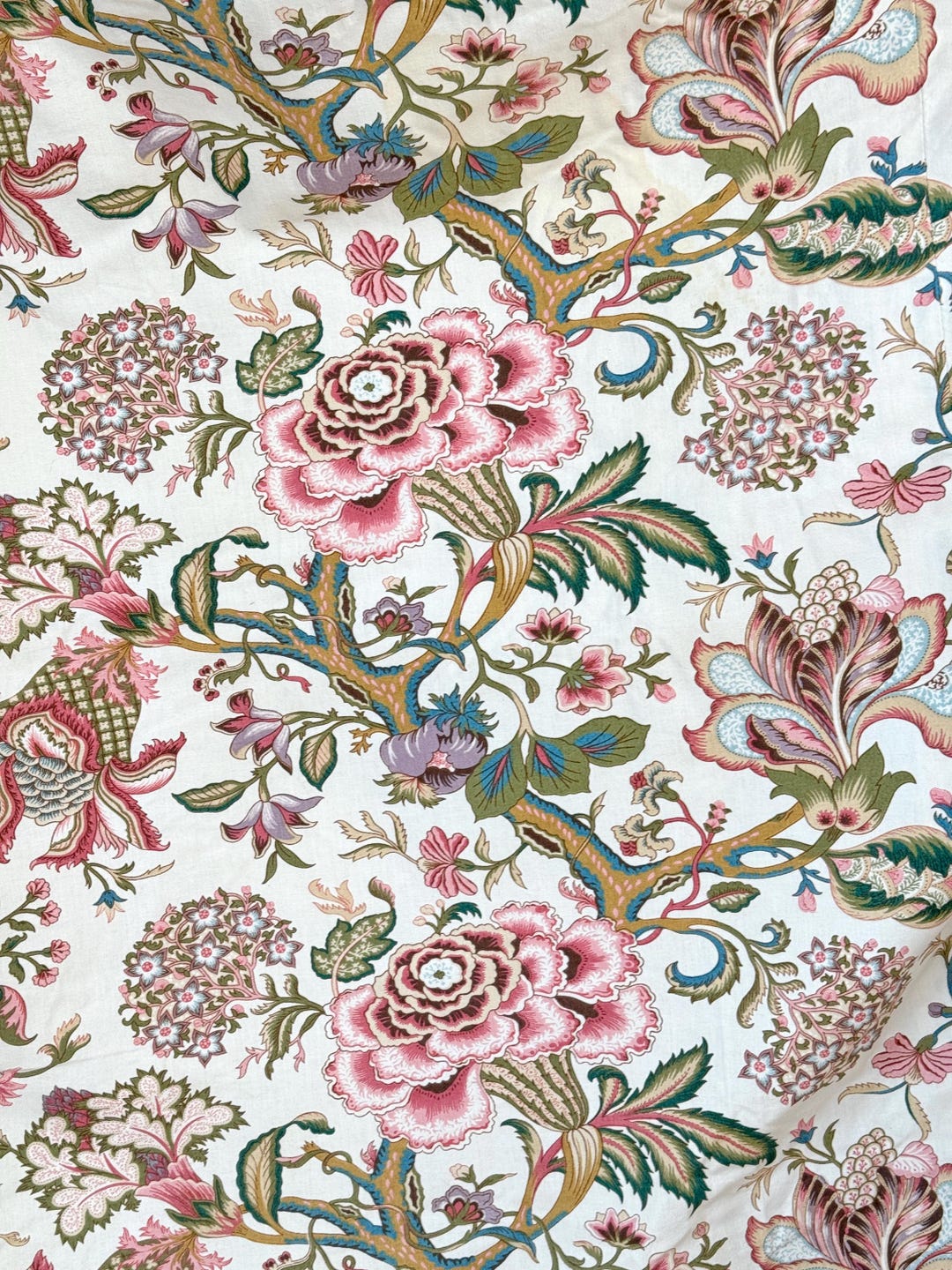 91x73 ( 7 Available) 1980's English Curtain Drape Chateau Chic Country ...