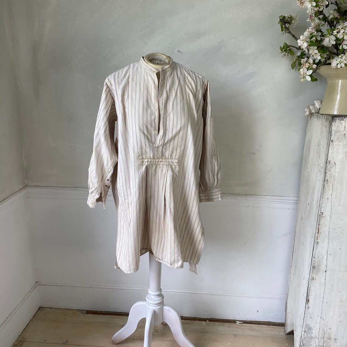 Timeworn Purple Striped Work Wear French Shirt Vintage Shirt - Etsy