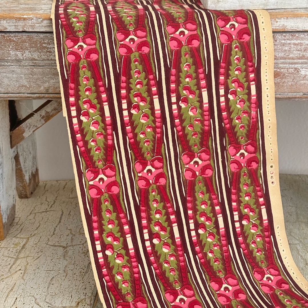 5.5 Yards French Wallpaper Border Paper Printed Design Paris 1920's ...