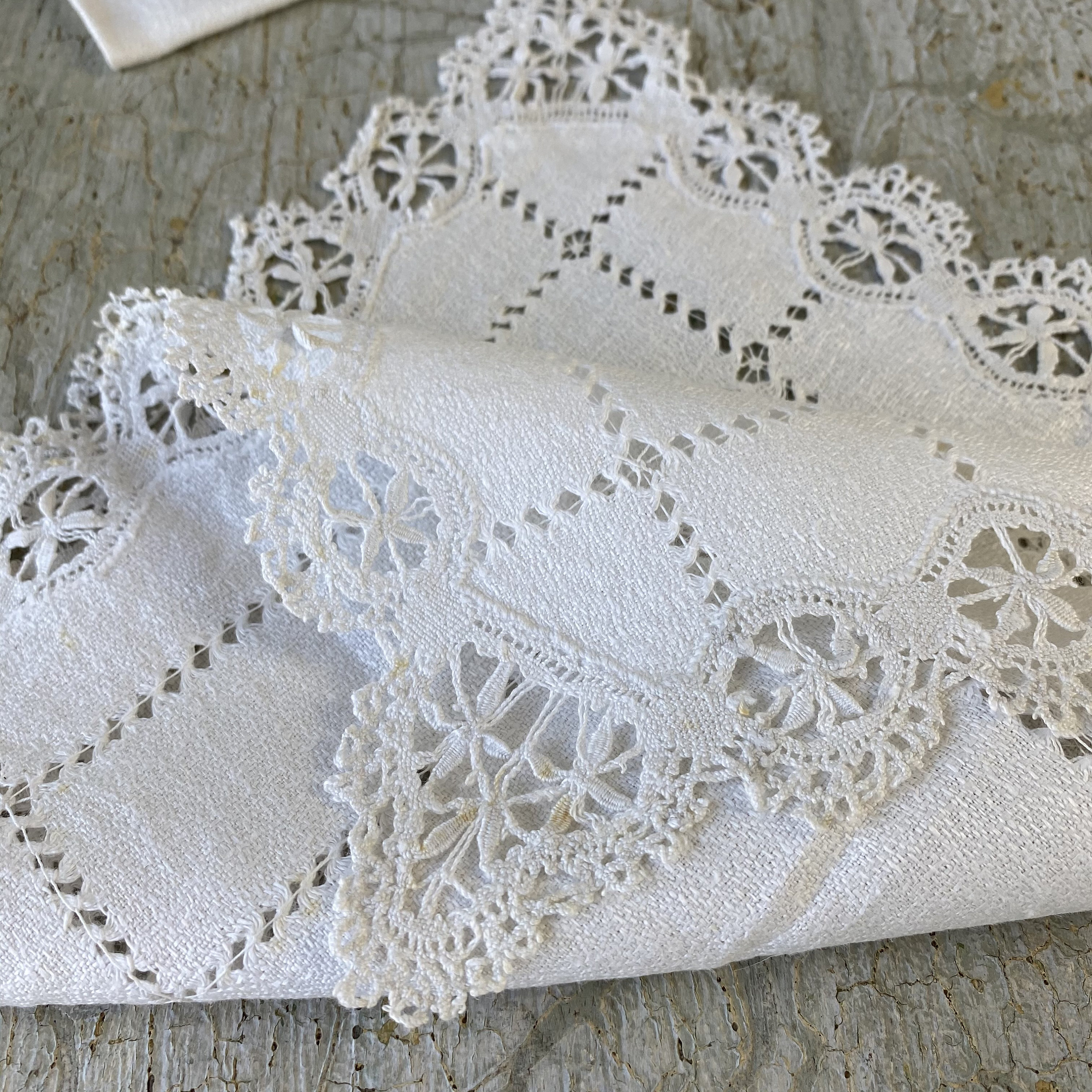 1 Single Antique French Lace Napkin 1800s Handmade White Lace - Etsy