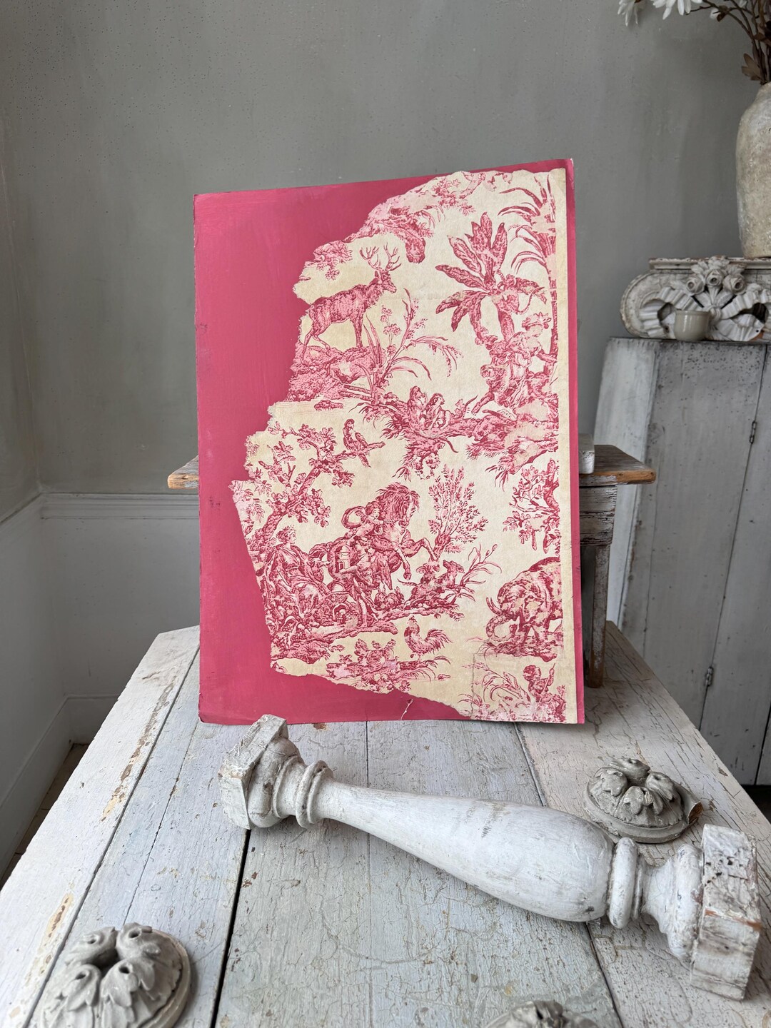 25x20 1810 Wallpaper French Hand Block Printed Antique Wall Art Vintage ...