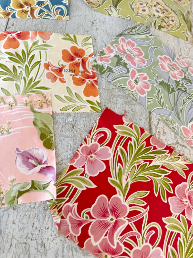 7 12x7 Sample Calla Lily Swatches Antique Patchwork French Fabric ...