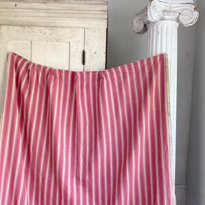 Vintage French Pink Stripe Twill Weave Curtain With Faded Pink Trim ...