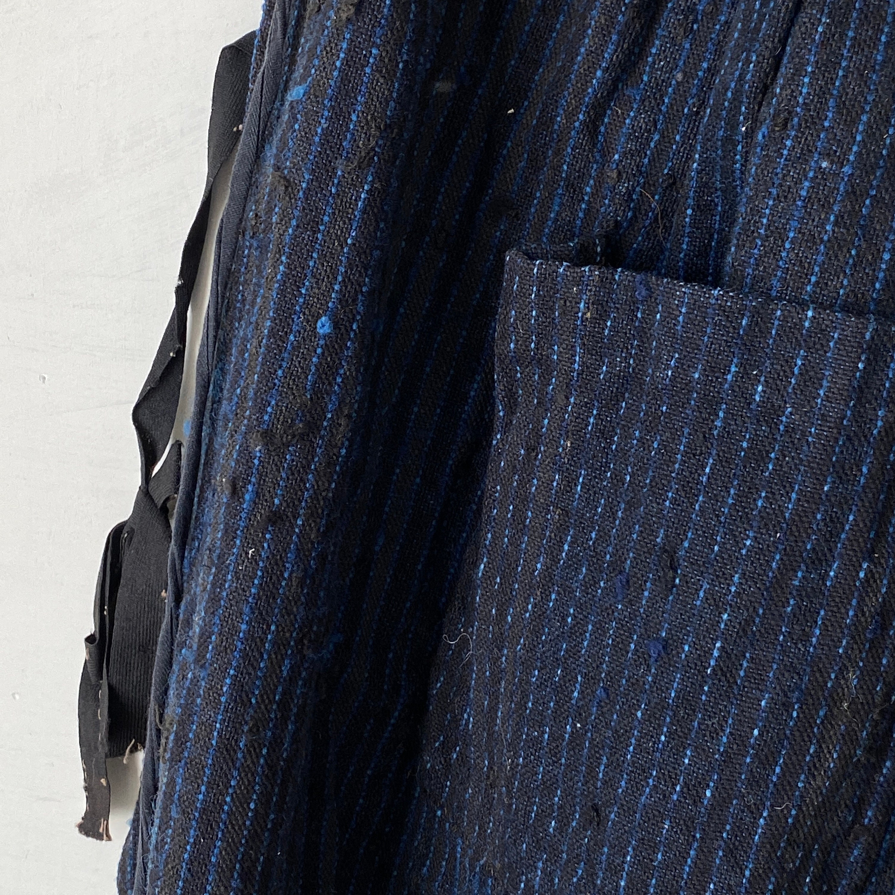 19th Century Antique Indigo Blue Wool Linen French Garment - Etsy