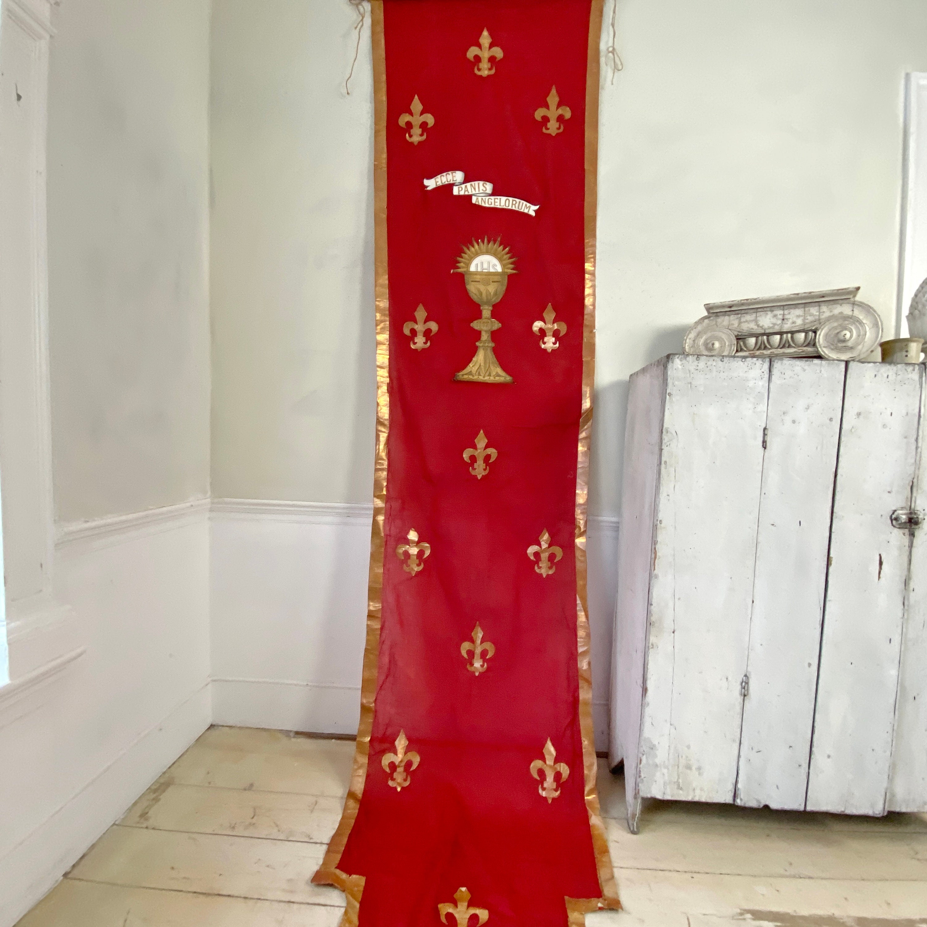 Stage Prop Vintage French Religious Flag Banner Red Sign - Etsy