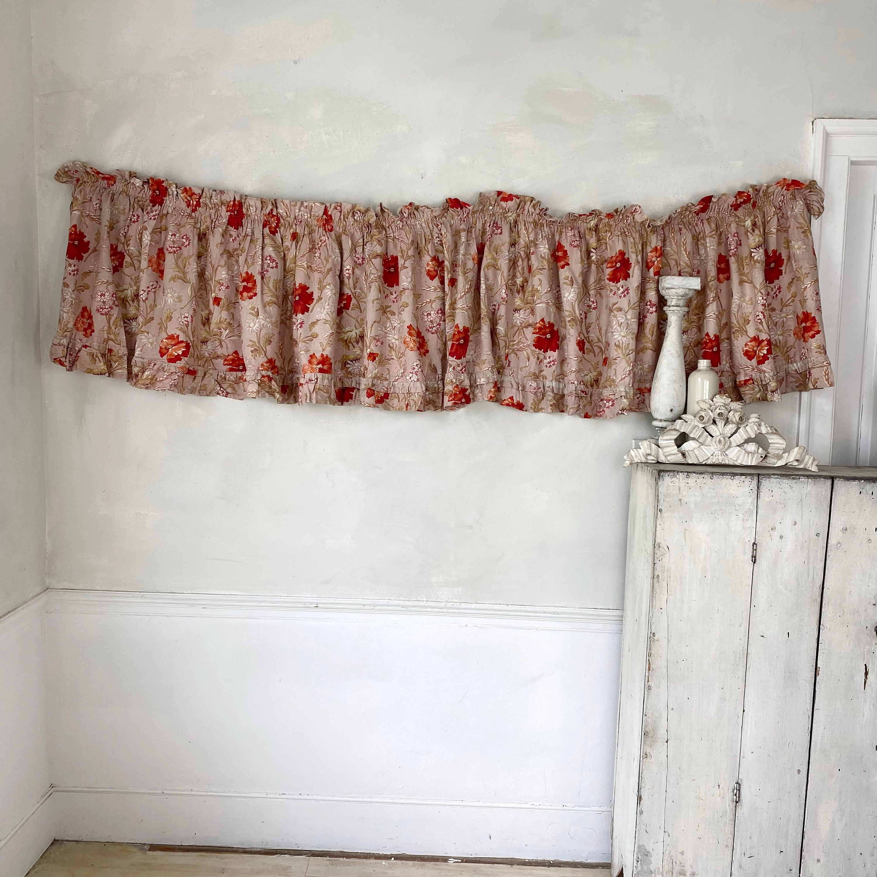 C 1900 Antique Valance Twill Weave French Fabric Old Material | Etsy