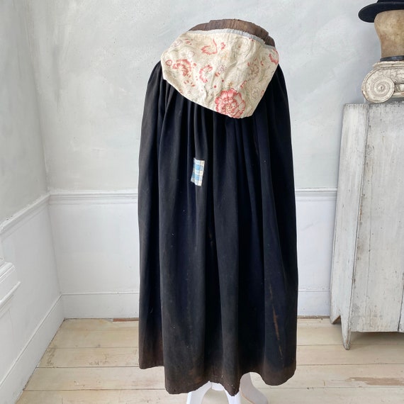 Cloak or cape Antique French Hooded overcoat c1890 fe… - Gem