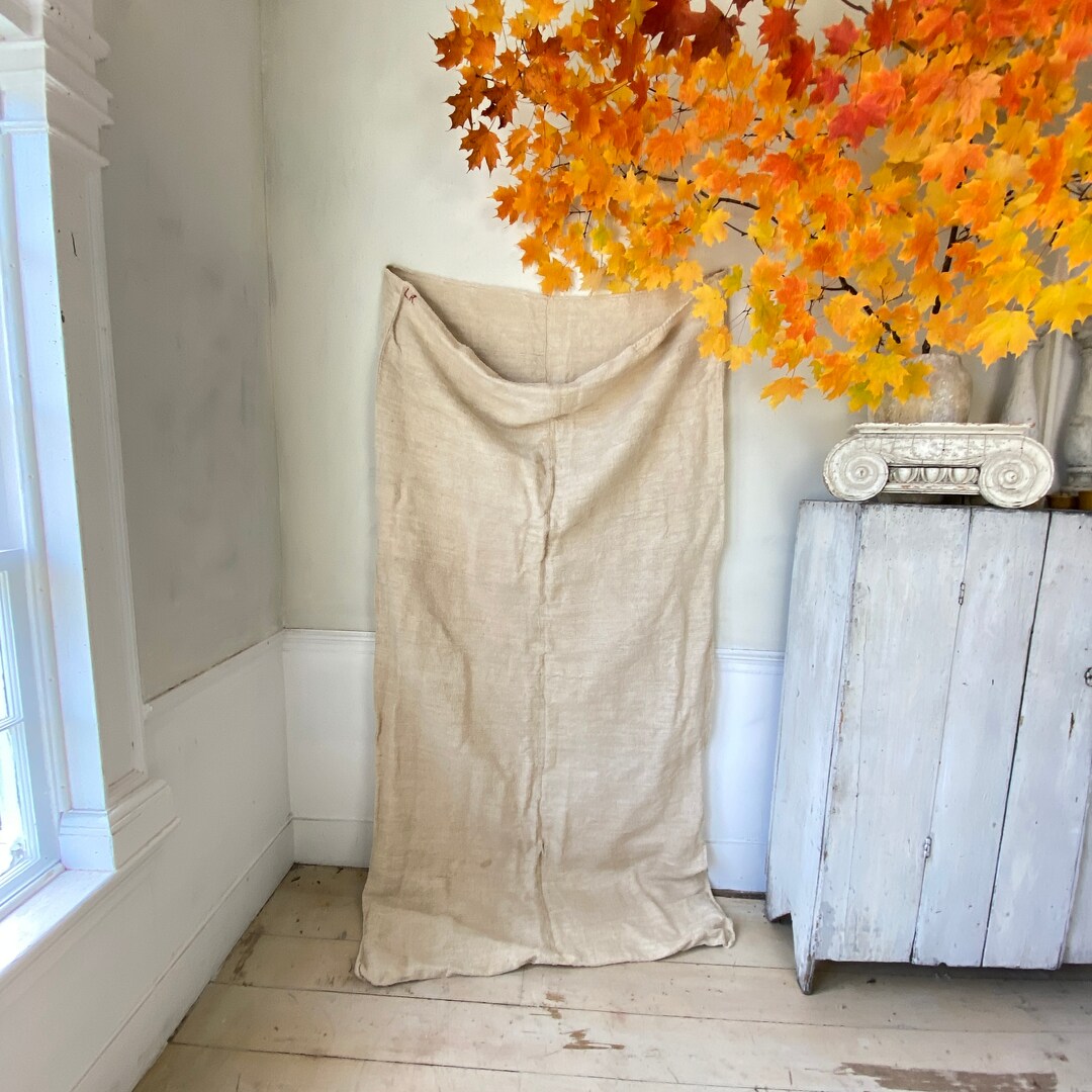 Antique Mattress Cover Organic Hemp Hand Woven Homespun Nubby Linen ...