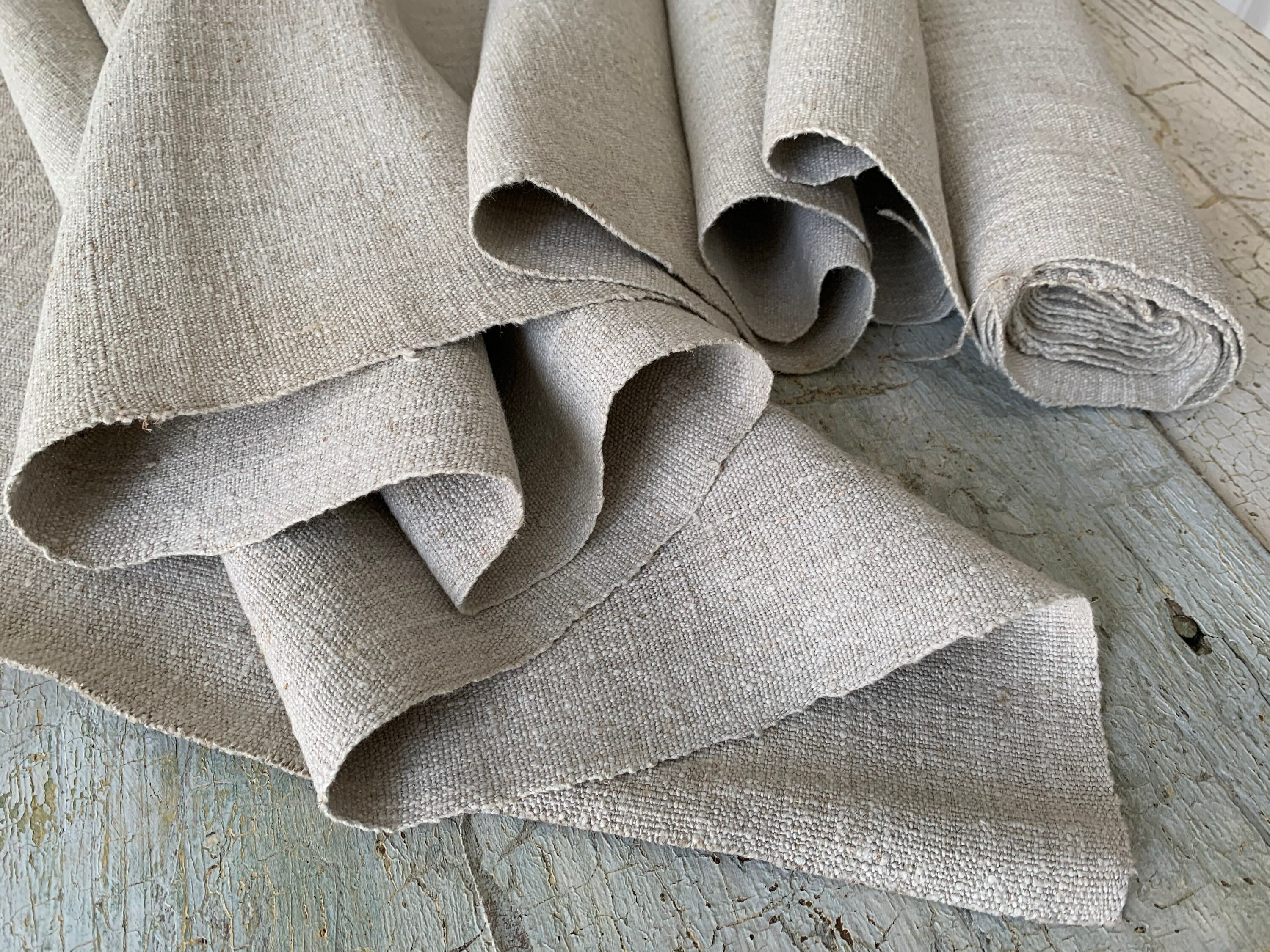 Antique Linen Fabric Gray Striated Plain Hemp Bolt 4.9 Yards - Etsy