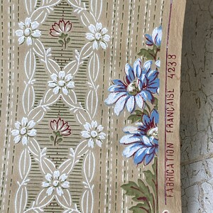 C 1930's 4.2 Yards Antique French Wallpaper Bolt Vintage Brown Gryphon ...