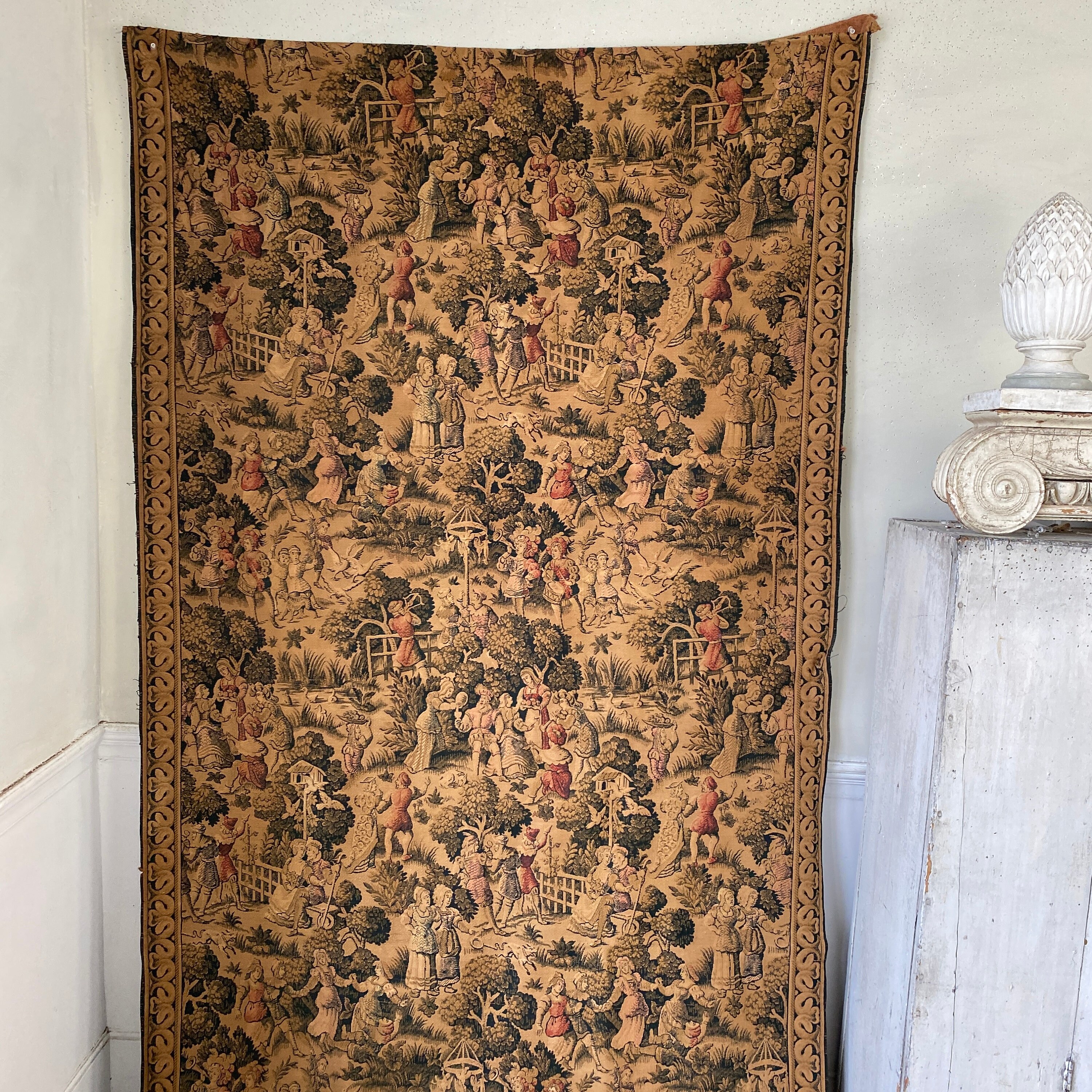 120 X 48 LONG Antique French Chateau Festive Tapestry Curtain Drape ...
