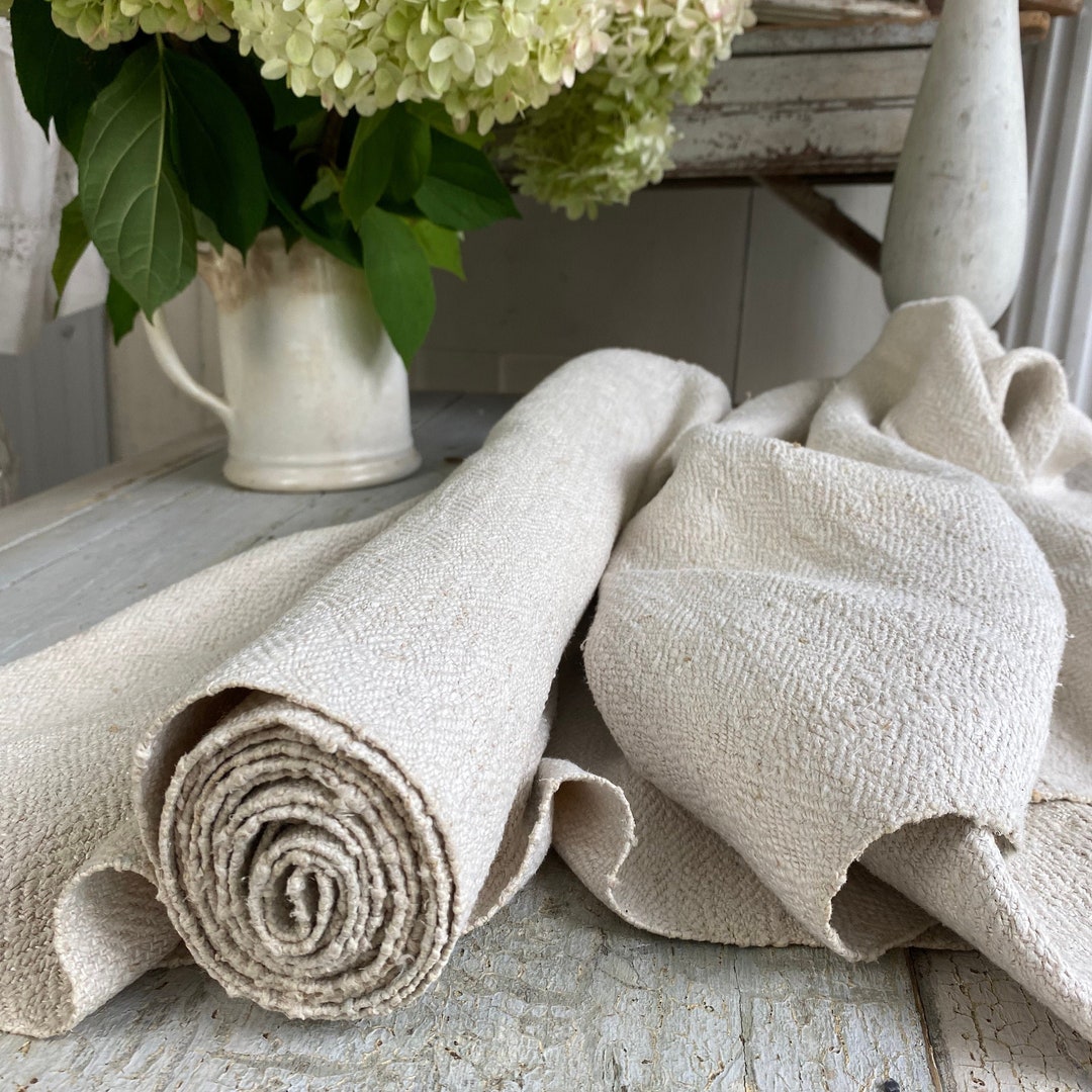 Hemp Heavy Nubby Homespun Hemp Antique European Fabric Material NUBBY ...