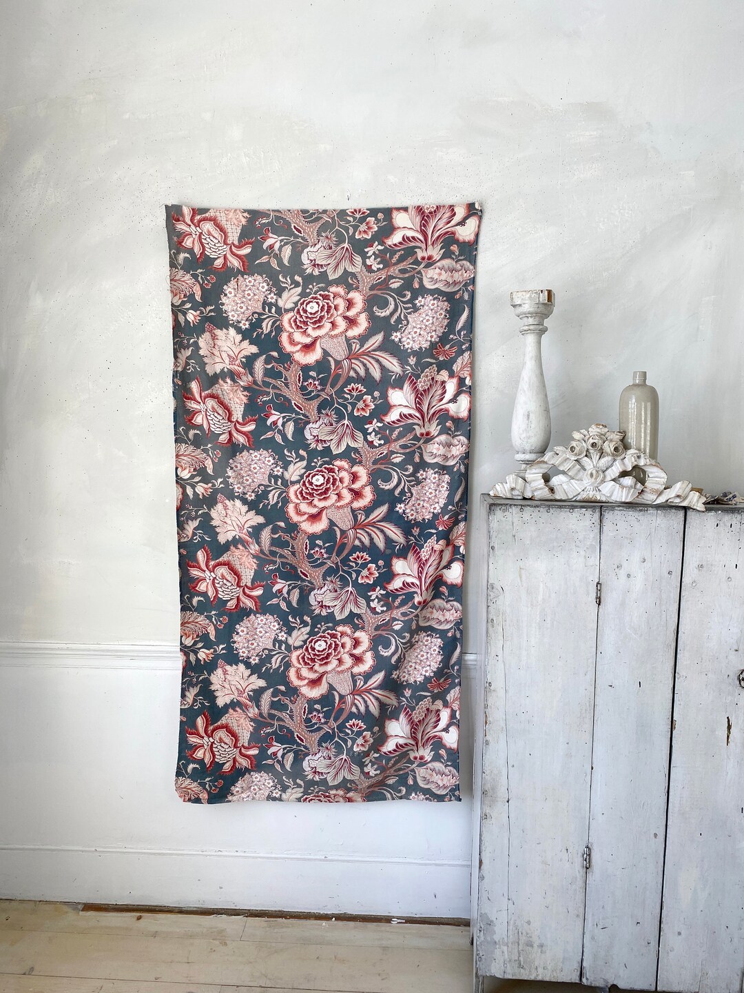 1890 Palampore Inspired Antique French Large Scale Floral Arborescent ...