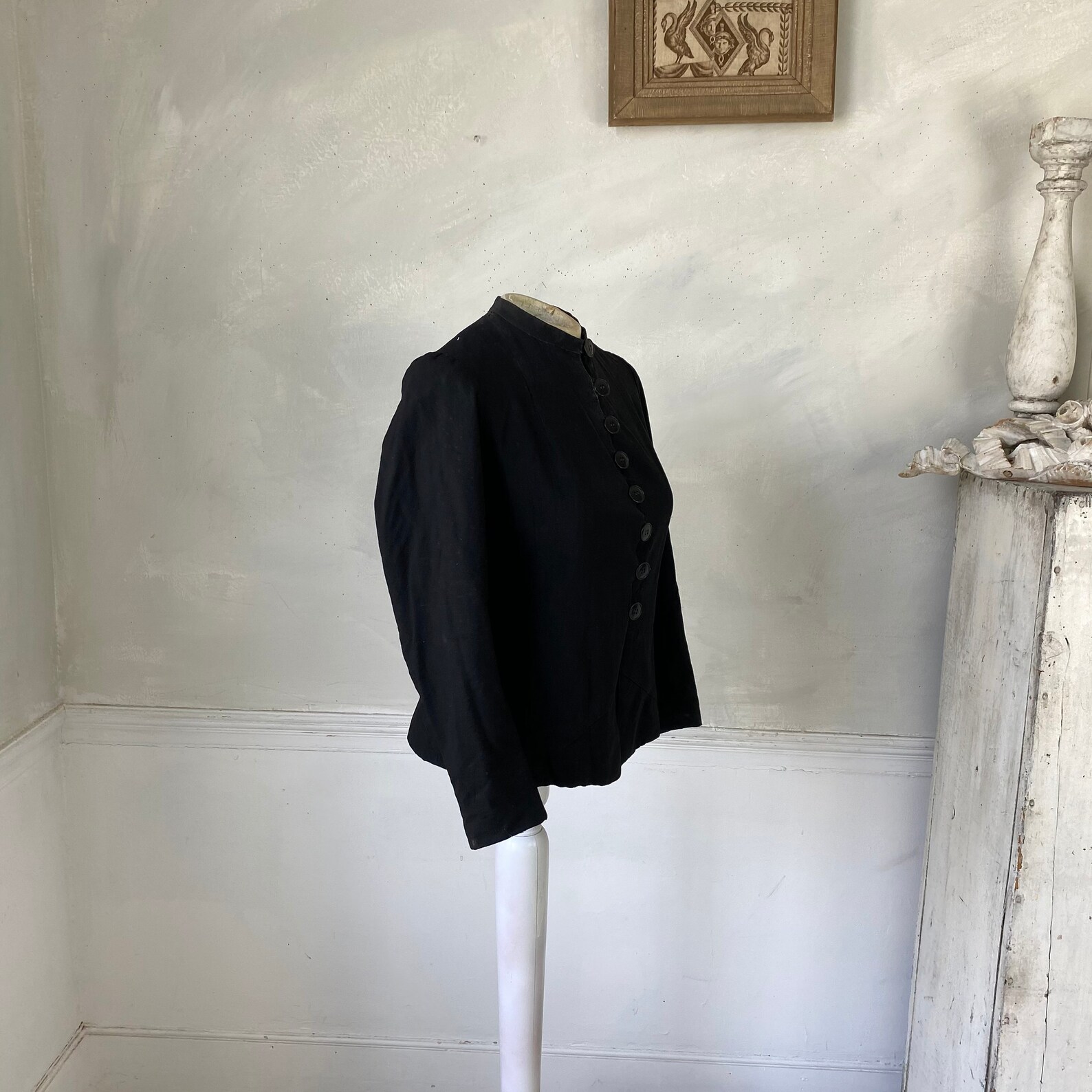 Black Button up Jacket French Coat Pieced Lining Jacket 1900 - Etsy