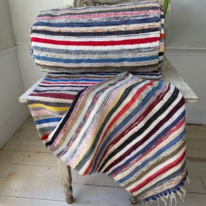 Vintage Rag Rug 34.8 YARDS Long Hand Woven Vintage Runner Carpet Rare ...