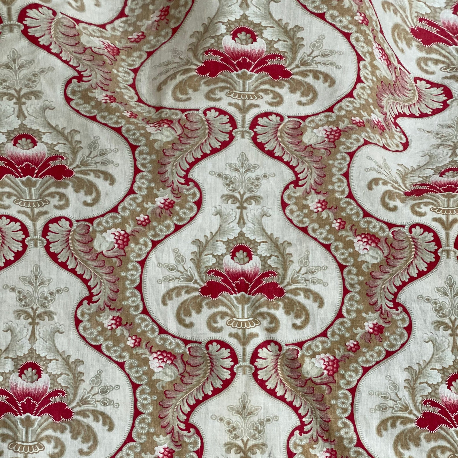 Antique French Faded Fabric Art Nouveau Printed Cotton Antique - Etsy