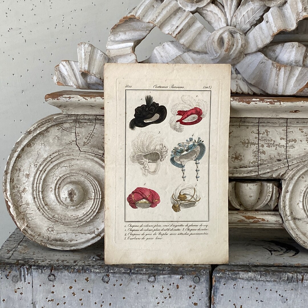 Louis XVIII HATS Historical 1821 Paris Fashion Antique French ...