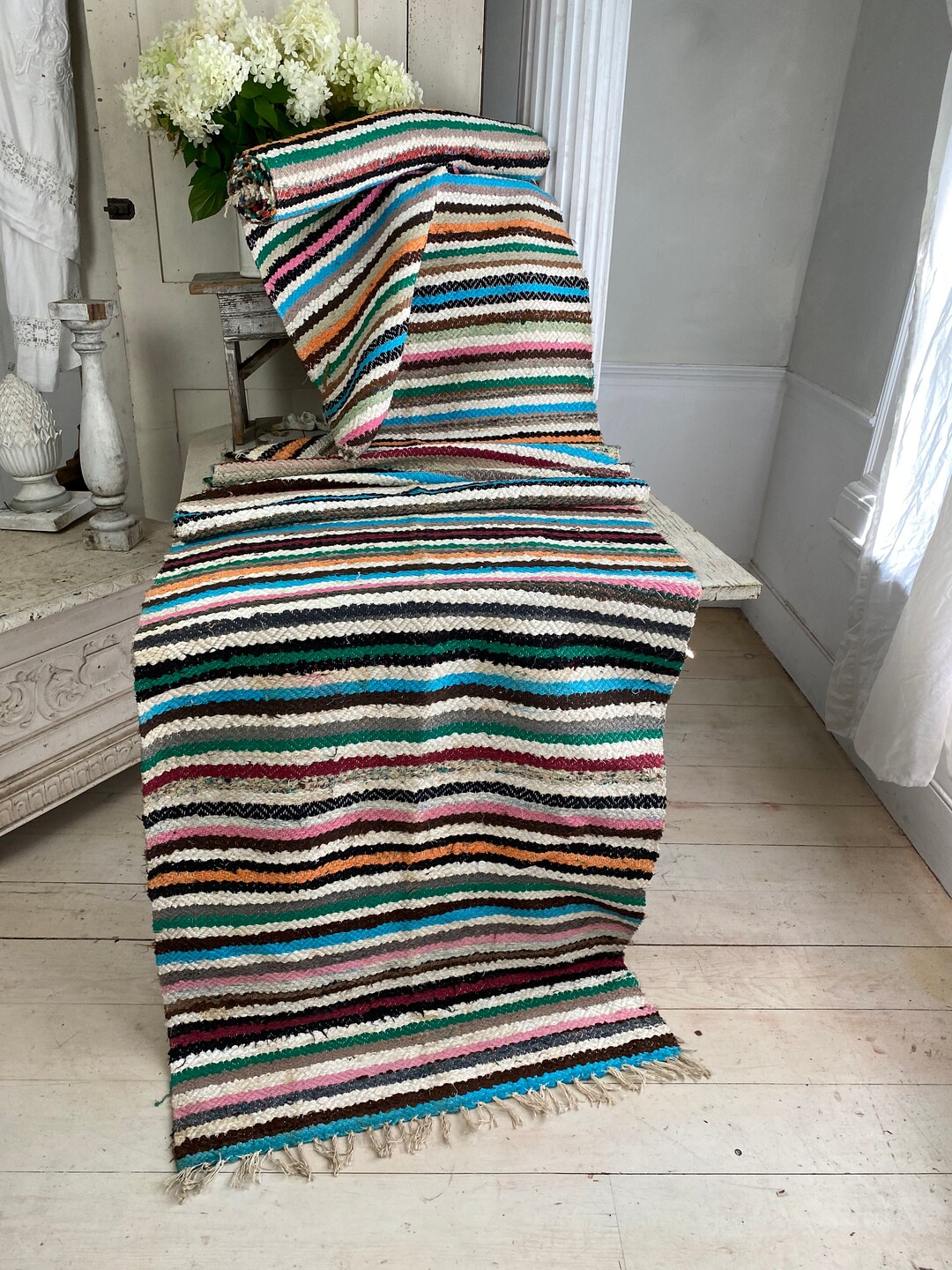 Vintage Rug Carpet Textile Stair Runner European Rag Rug Hand Woven ...