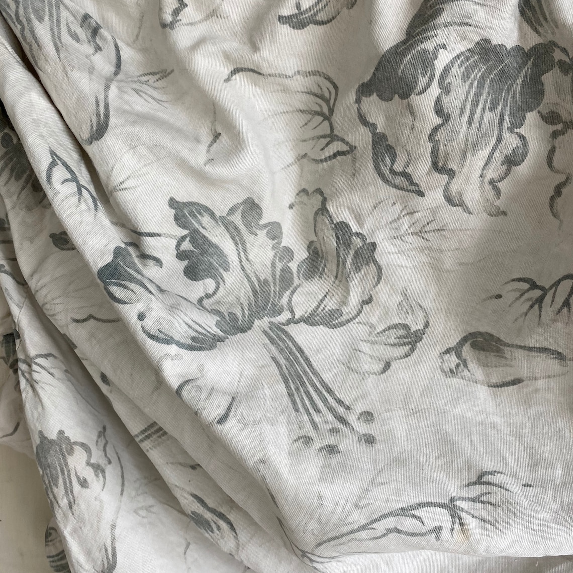 Festoon Valance Pelmet Antique GRAY / GREEN French Fabric C - Etsy