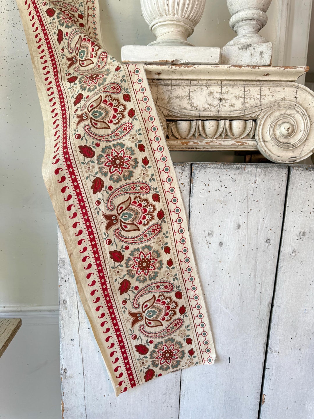 43x9 1880 Design Inspiration Fabric Border Indienne Pattern Paisley ...