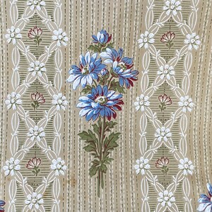 C 1930's 4.2 Yards Antique French Wallpaper Bolt Vintage Brown Gryphon ...