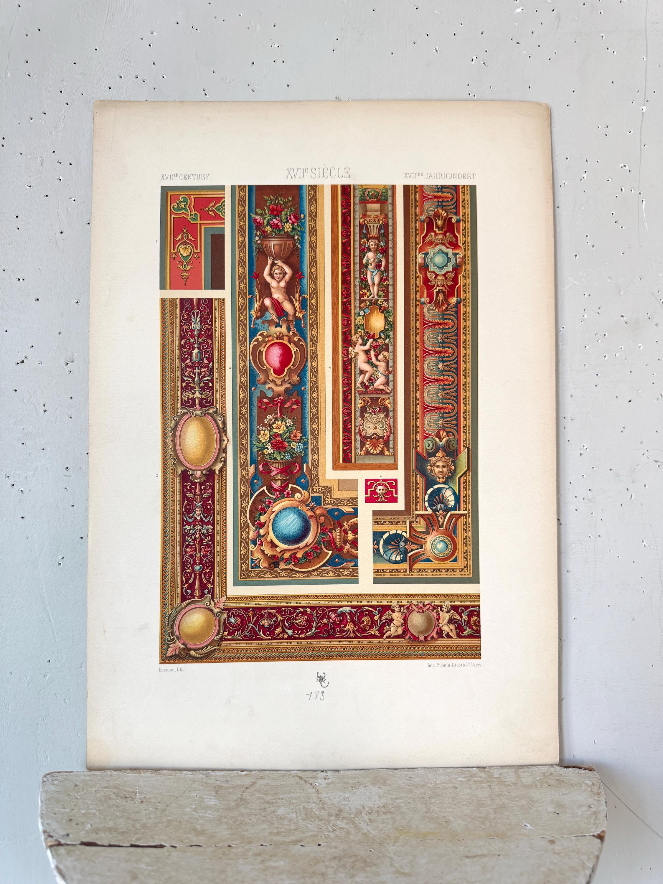 1860-1880 Chromolithograph Firmin Didot Paris Handmade Lithograph Xviie ...