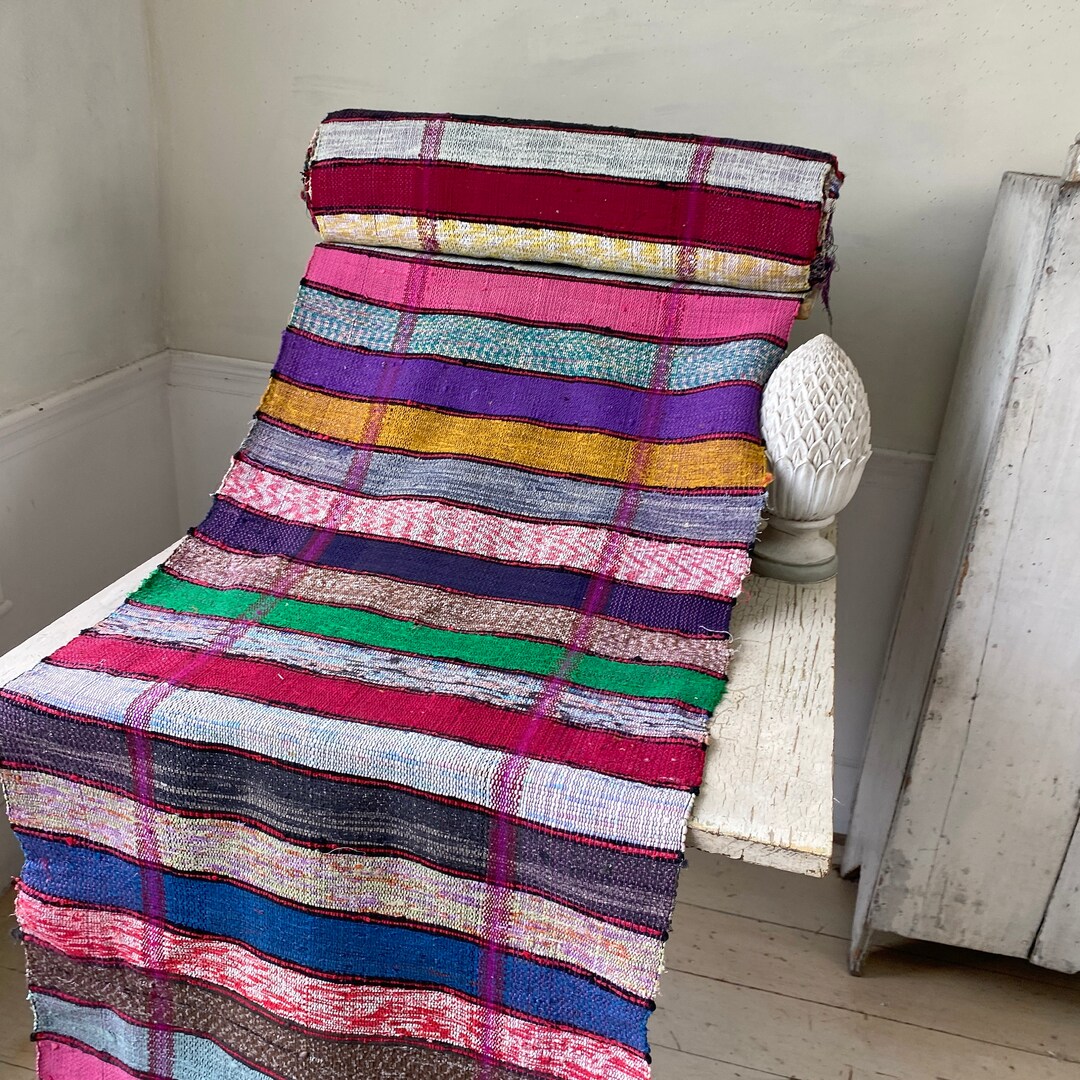 8.4 Yards Vintage Rag Rug Stair Hall Table Runner European Carpet Rug ...