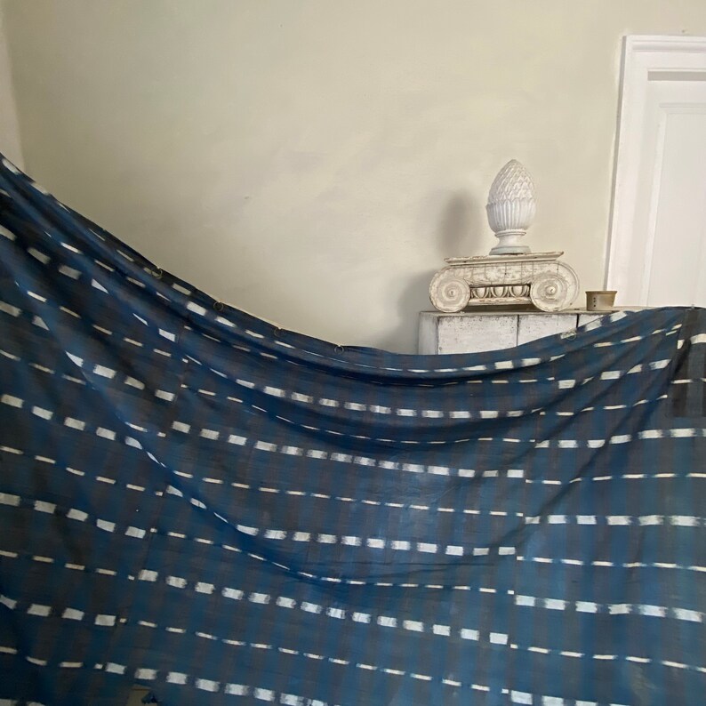 MASSIVE Beautiful Ikat Antique French Blue Curtain Indigo Hand - Etsy